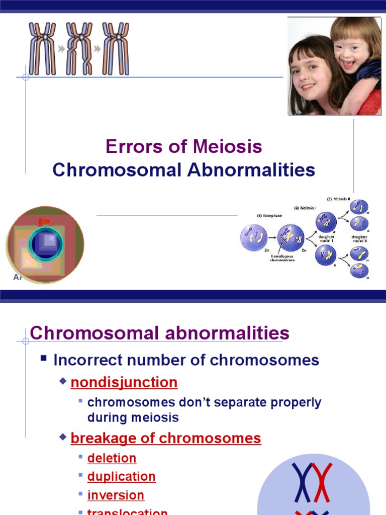 Errors of Meiosis: Chromosomal Abnormalities | PDF | Meiosis | Life ...