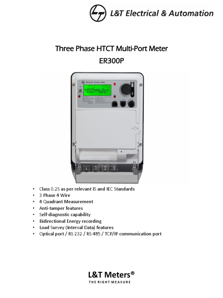 Three Phase HTCT Multi Port Meter Er300p | PDF | Electronics | Electricity