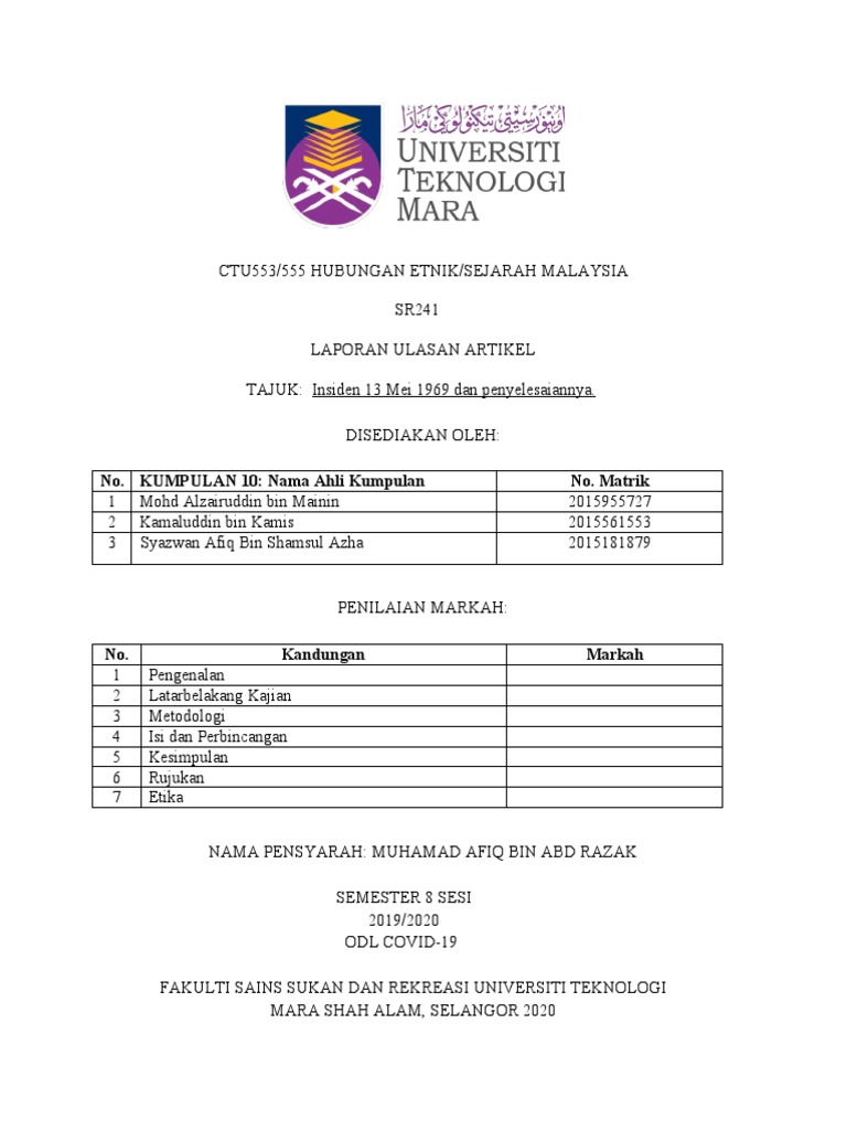 CTU 555 HUBUNGAN ETNIK (Final) | PDF