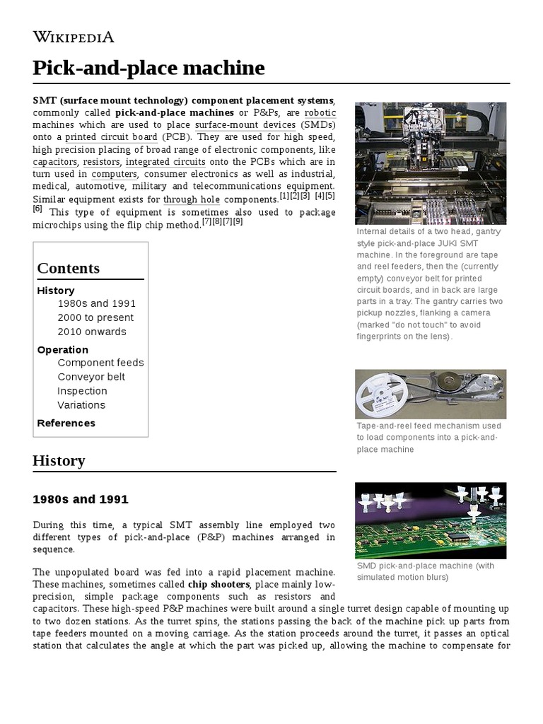 Pick-And-Place Machine: SMT (Surface Mount Technology) Component ...