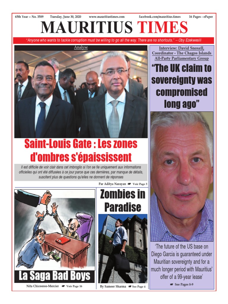 Mauritius Times Epaper Tuesday 30 June 2020 | PDF | Financial Crises ...