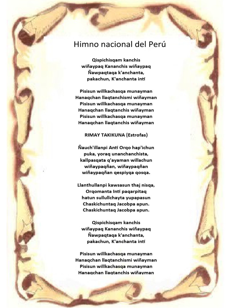 Himno Del Peru EN QUECHUA | PDF