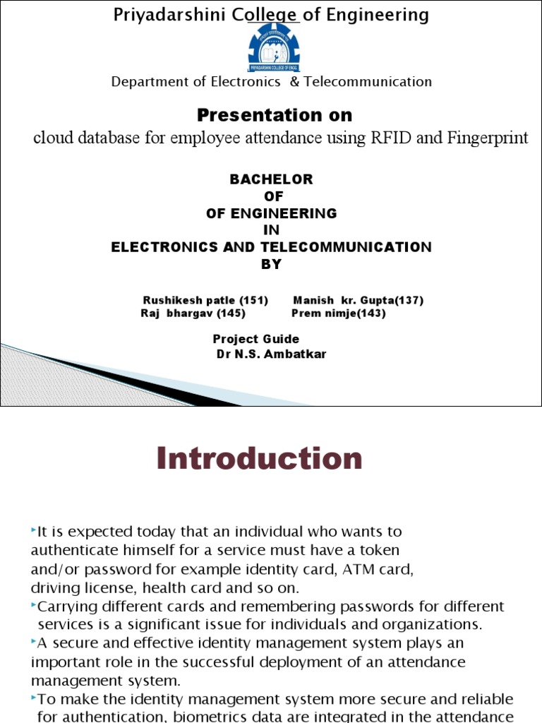 Department of Electronics & Telecommunication: Project Guide DR N.S. Ambatkar | PDF | Arduino ...