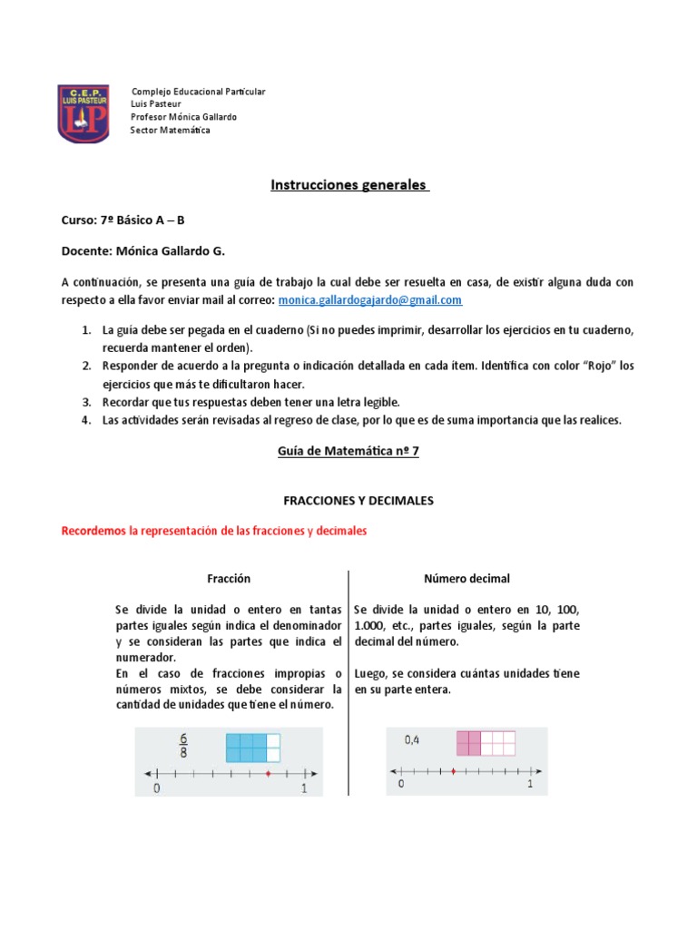 Matematica Septimo Decimal y Fracciones | Download Free PDF | Números ...