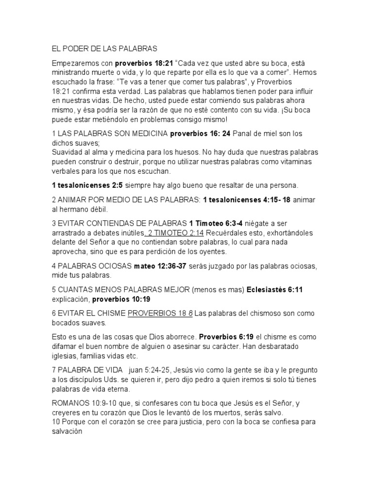 El Poder de Las Palabras | PDF