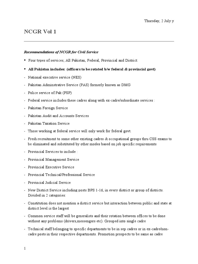NCGR Vol 1 Report | PDF | E Government | Government