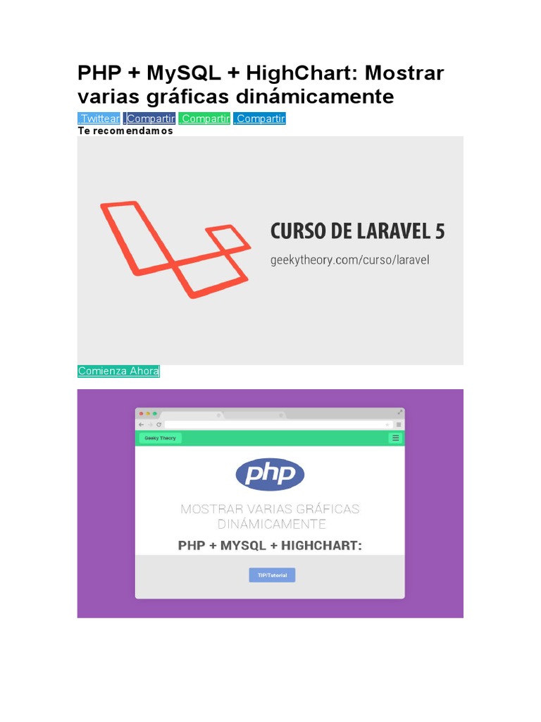 PHP + Mysql + Highchart: Mostrar Varias Gráficas Dinámicamente | Descargar gratis PDF | SQL ...
