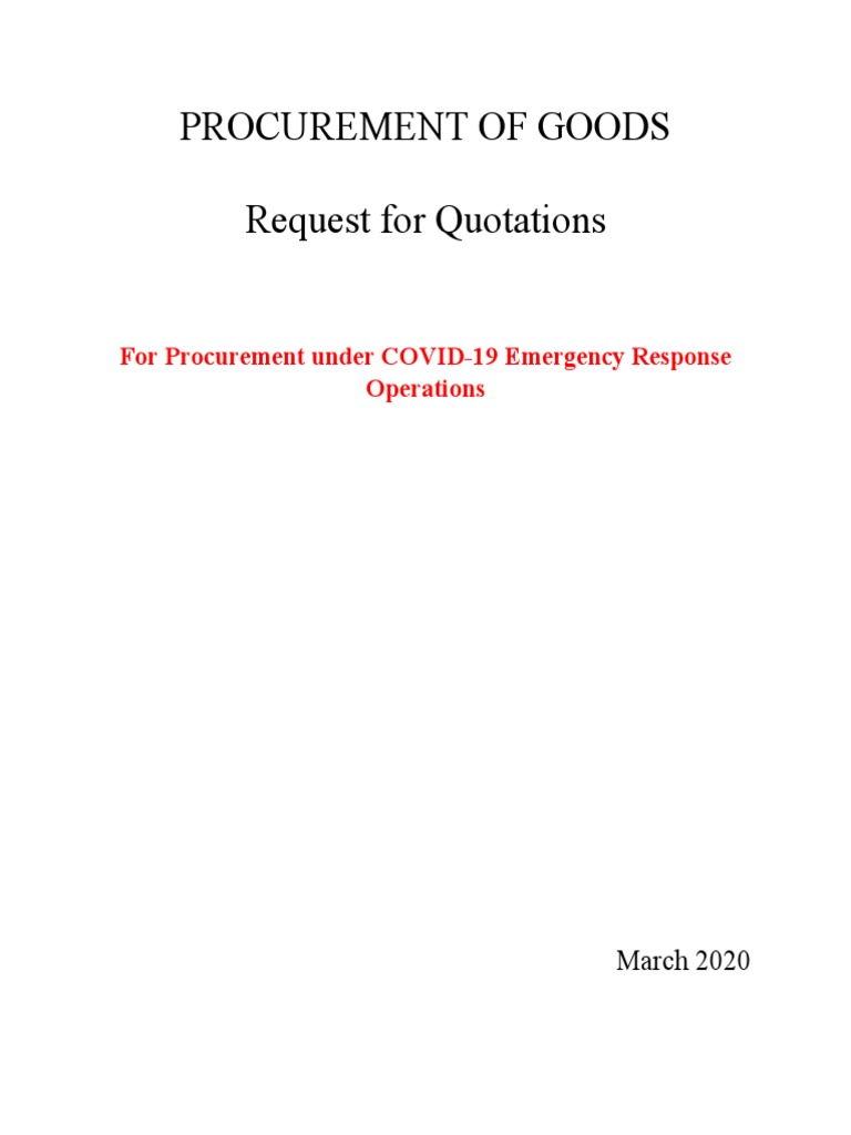 Procurement of Goods Request For Quotations | PDF | International ...