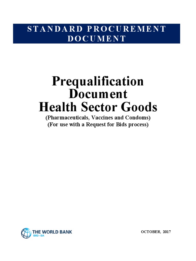 Prequalification Document Health Sector Goods | PDF | Procurement | Mail