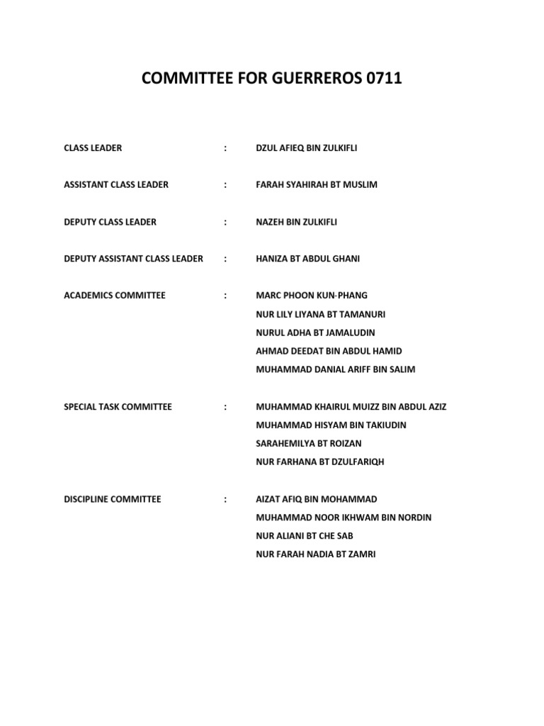 Committee Structure for Guerreros 0711 | PDF