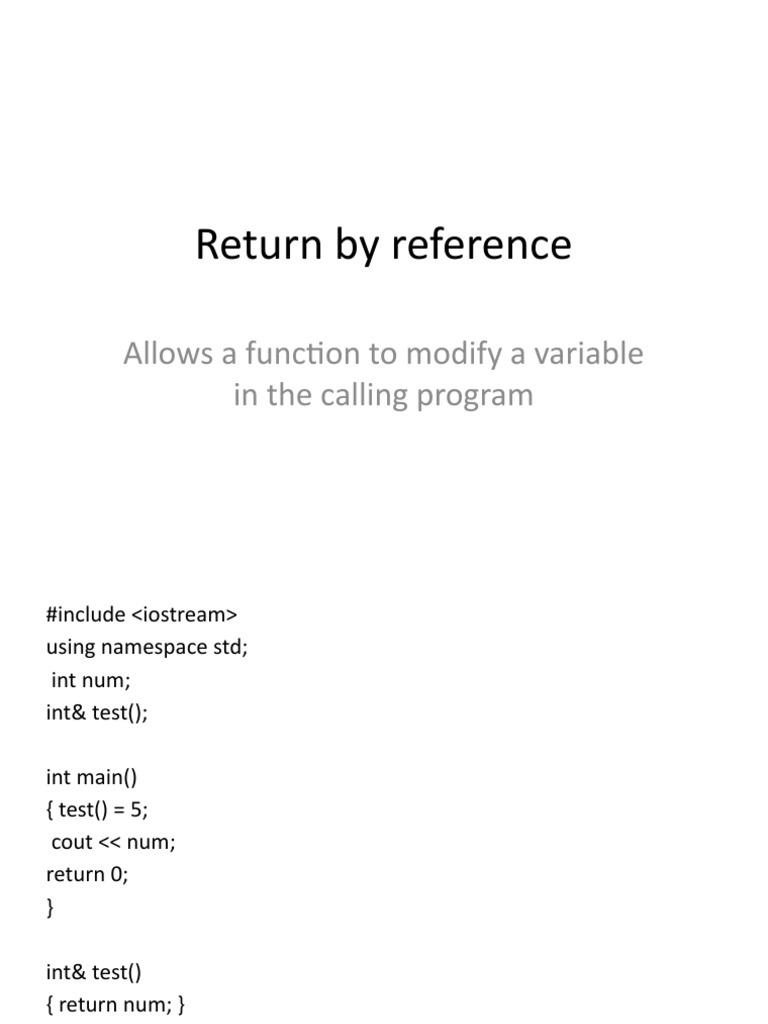 Return by Reference | PDF