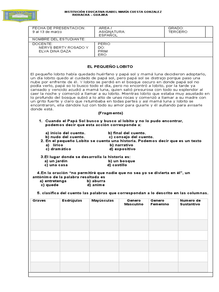 Grado 3 Español | PDF
