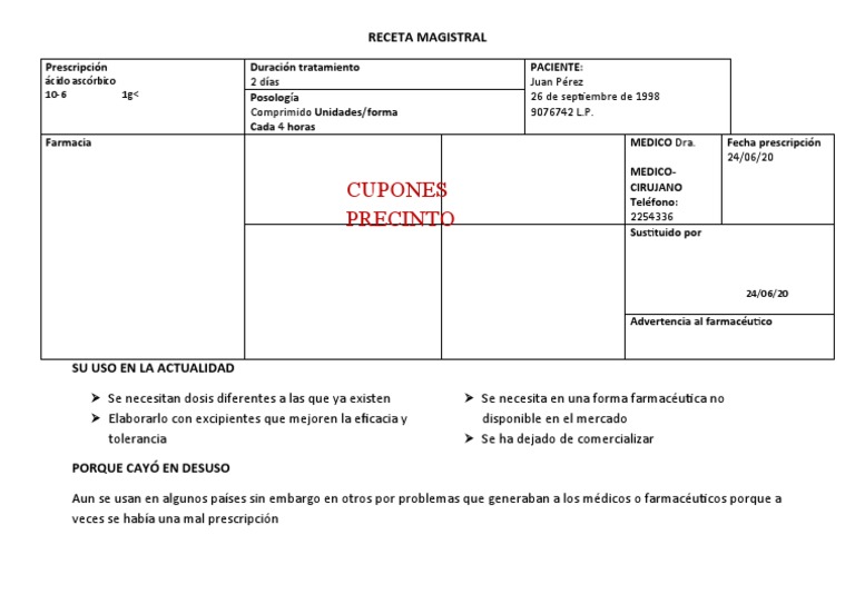 Receta Magistral Ejemplo | PDF
