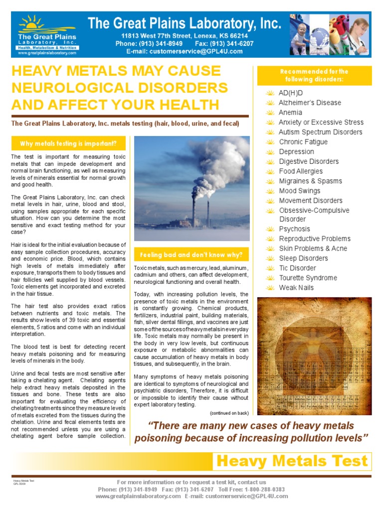 Heavy Metals May Cause Neurological Disorders and Affect Your Health ...