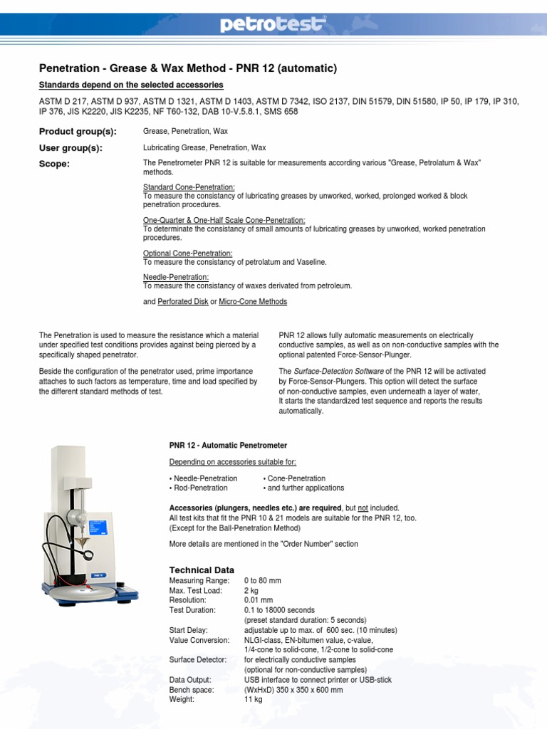 Petrotest Product 18-1120 Grease en | PDF | Computer Keyboard | Usb