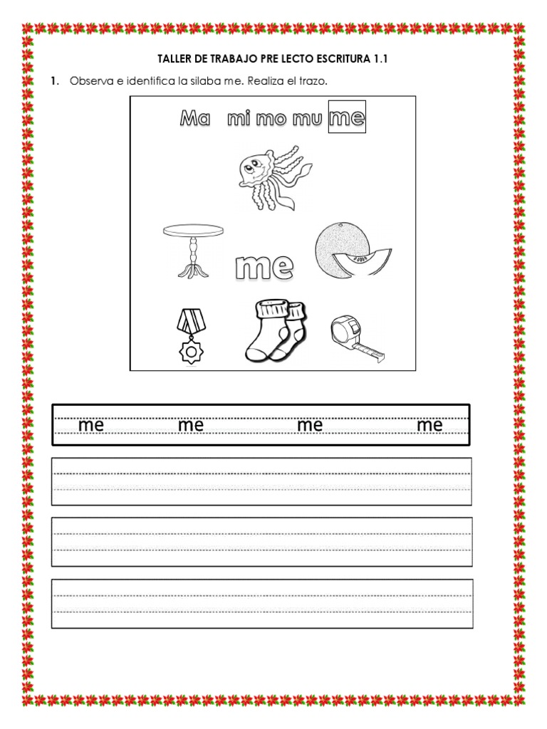 Taller Pre Lecto Escritura Jardín Sem 16-06 PDF | PDF | Artes del ...