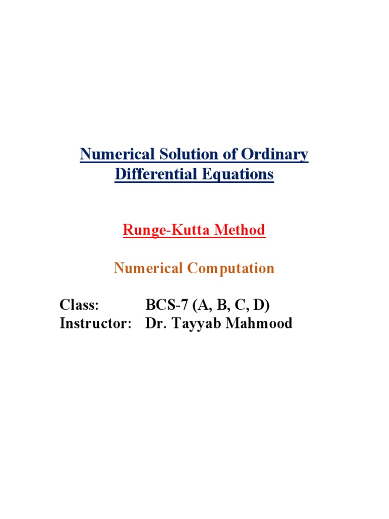 Runge Kutta Method | PDF | Numerical Analysis | Differential Equations