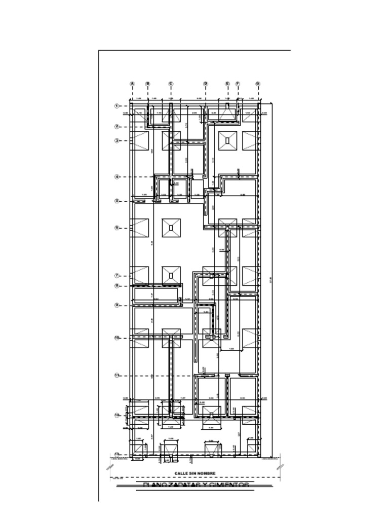 Plano Arquitectonico Zapatas VIV Multifamiliar Eebr | PDF