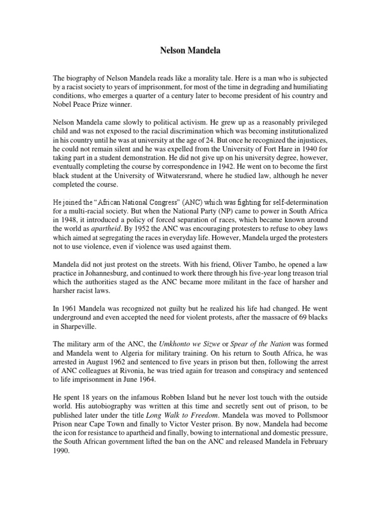 Nelson Mandela | PDF | Nelson Mandela | African National Congress
