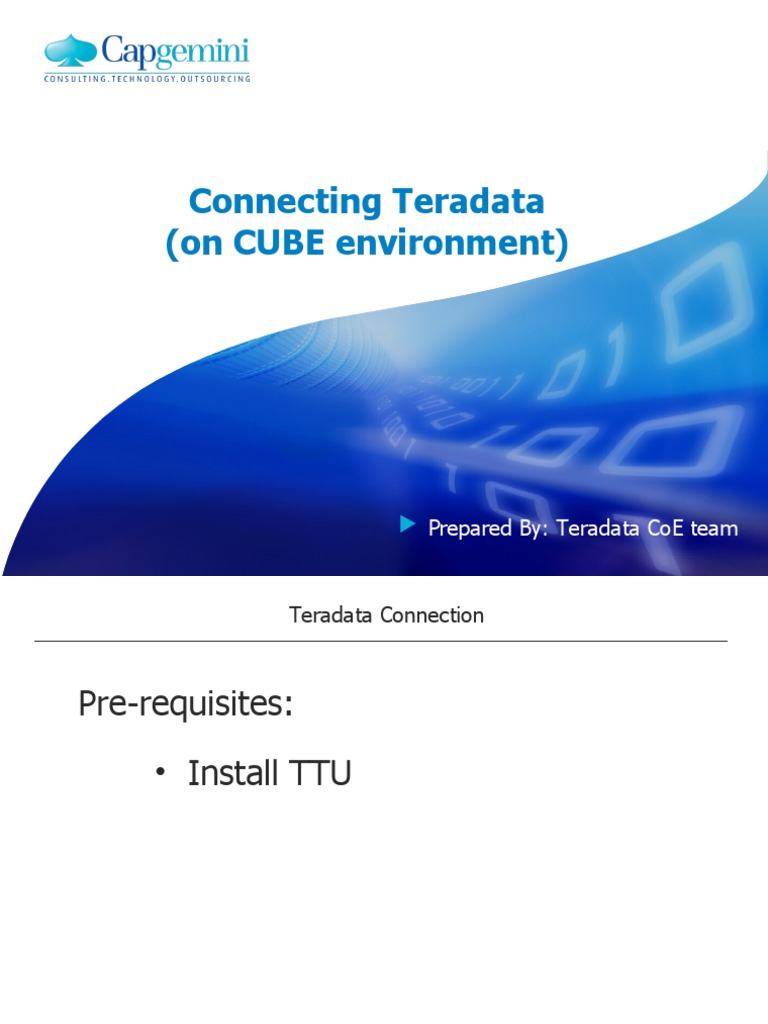 CUBE - Connecting To Teradata | PDF | Databases | Data Management Software
