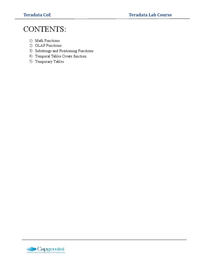 Teradata Lab - Self Study 3 | PDF | Metalogic | Syntax (Logic)