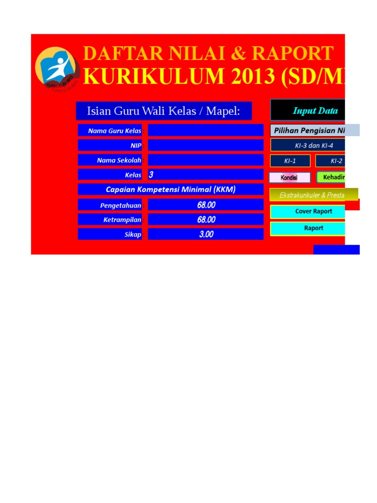 Raport K13 SD Baru Kelas 3 (Version 1) | PDF