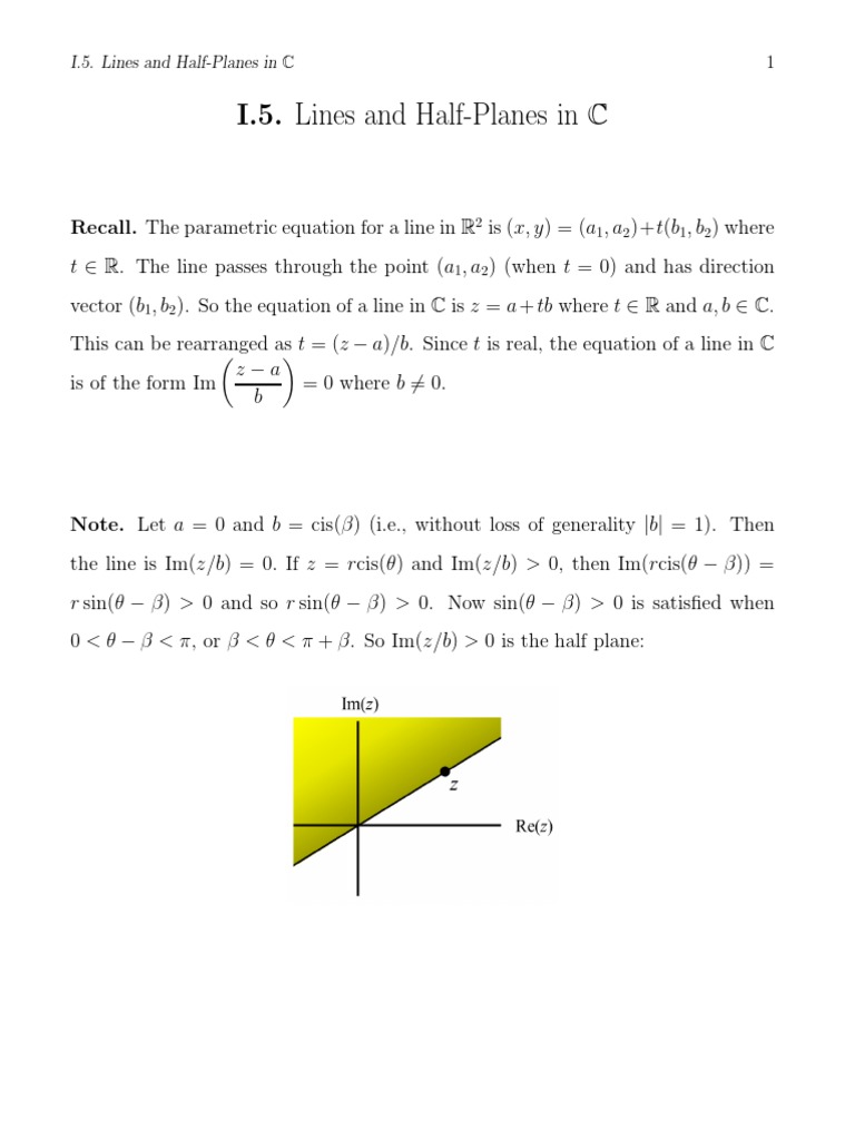 I-5 Lines and Half Planes | PDF