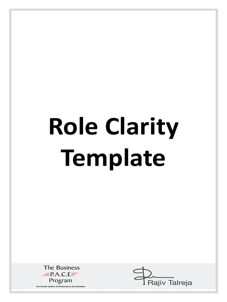 Role Clarity Template PDF | PDF | Computers