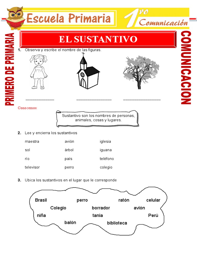 El Sustantivo para Niños de Primero de Primaria | PDF | Ocio