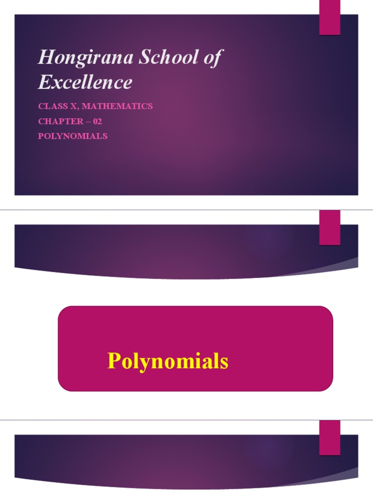 Class 10 Polynomials Overview | PDF | Science & Mathematics