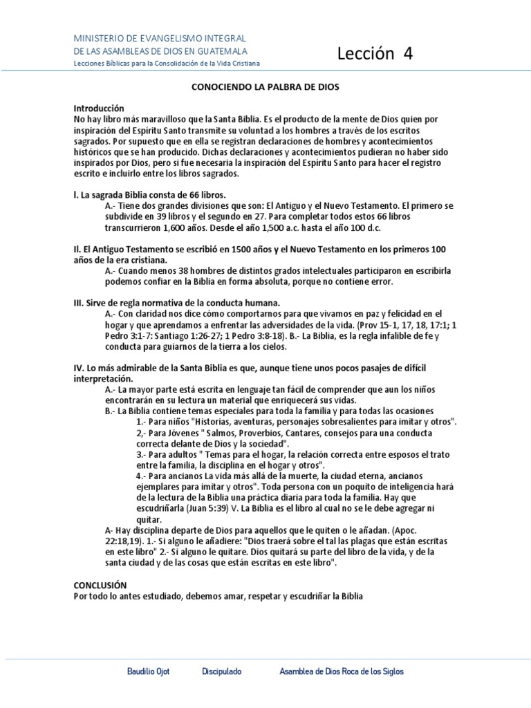 Leccion 4 | PDF | Biblia | espíritu Santo
