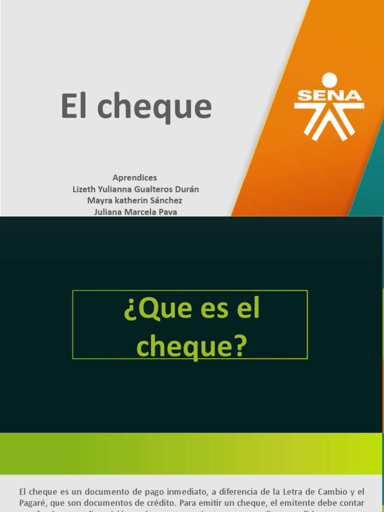 Exposicion Contabilidad El Cheque | PDF | Cheque | Bancos