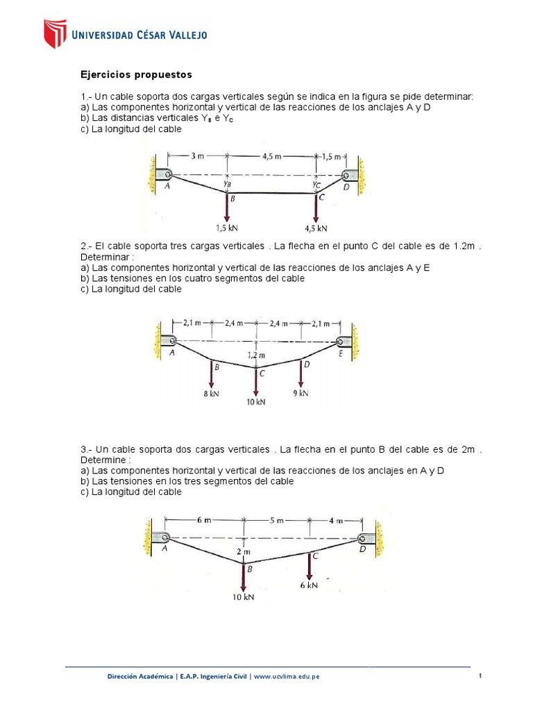 Ejercicios de Cables | PDF