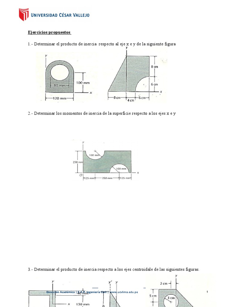 Ejercicios - Producto de Inercia | PDF