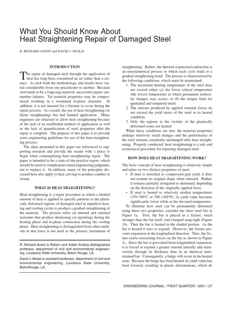 What You Should Know About Heat Straightening Repair of Damaged Steel ...