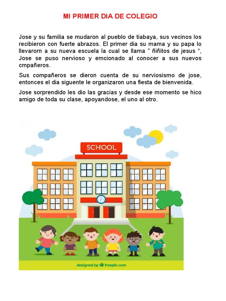 Mi Primer Día en el Colegio | PDF