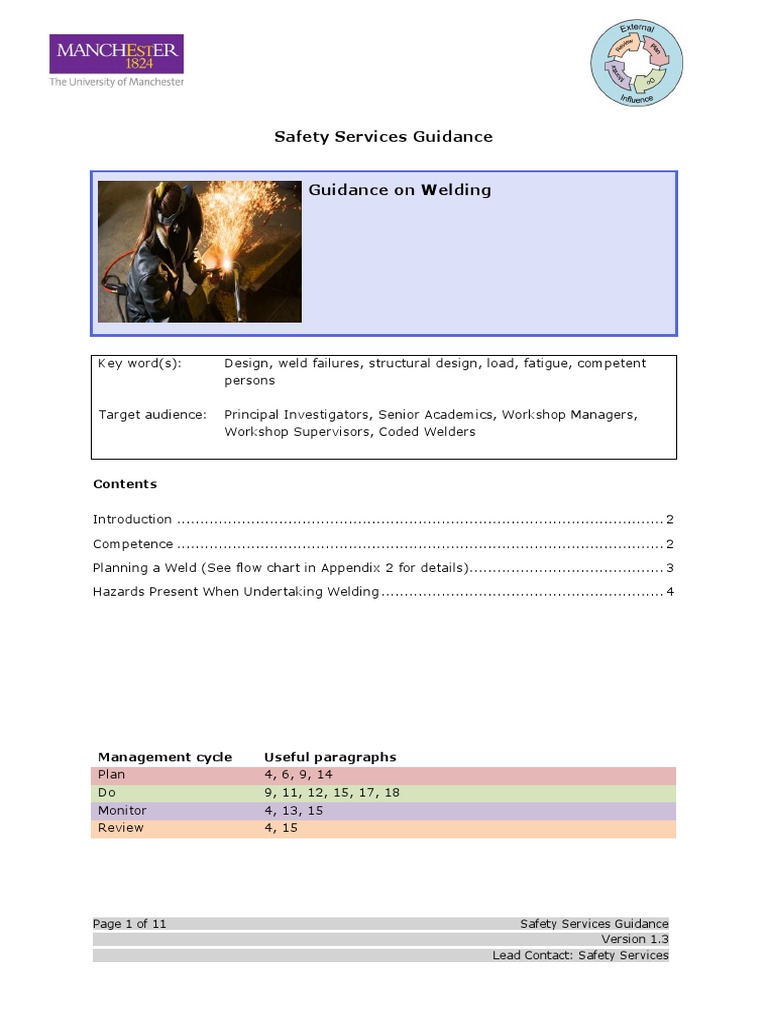 Guidance on Welding Safety: Ensuring Competence and Planning to Prevent ...