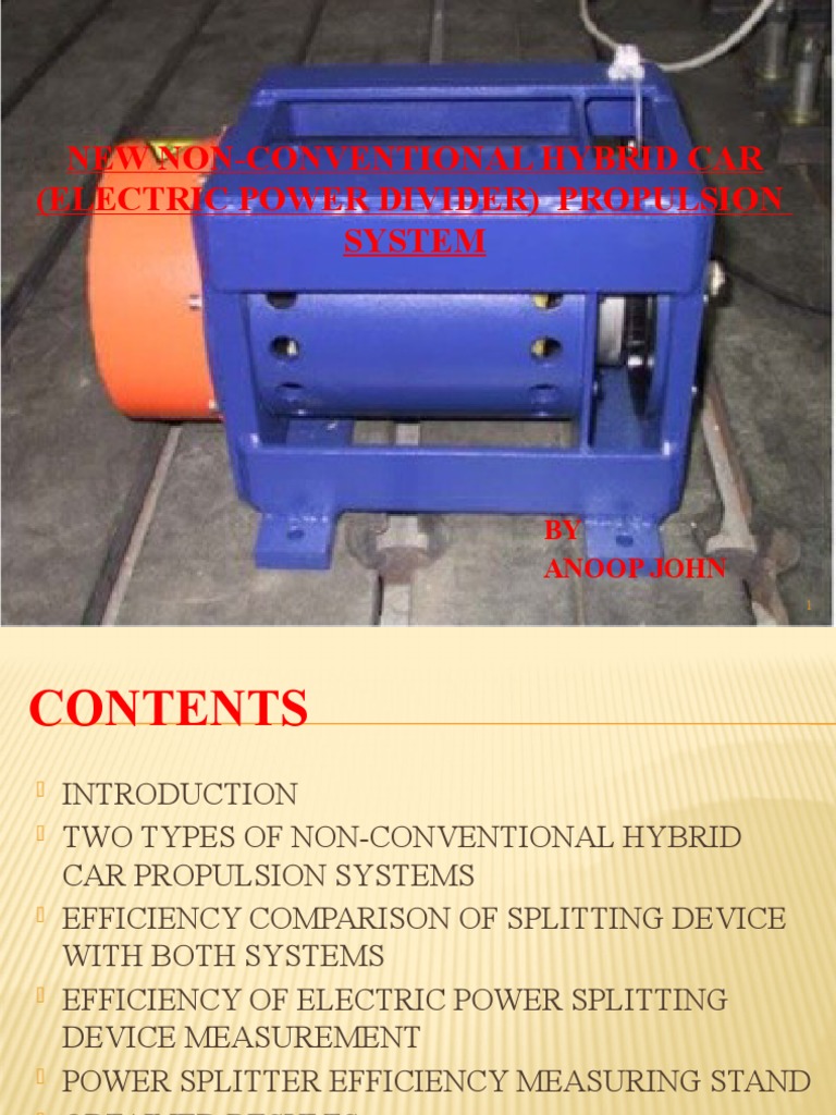Anoop (Non-Conventional Hybrid Car Propulsion System) | PDF | Power ...
