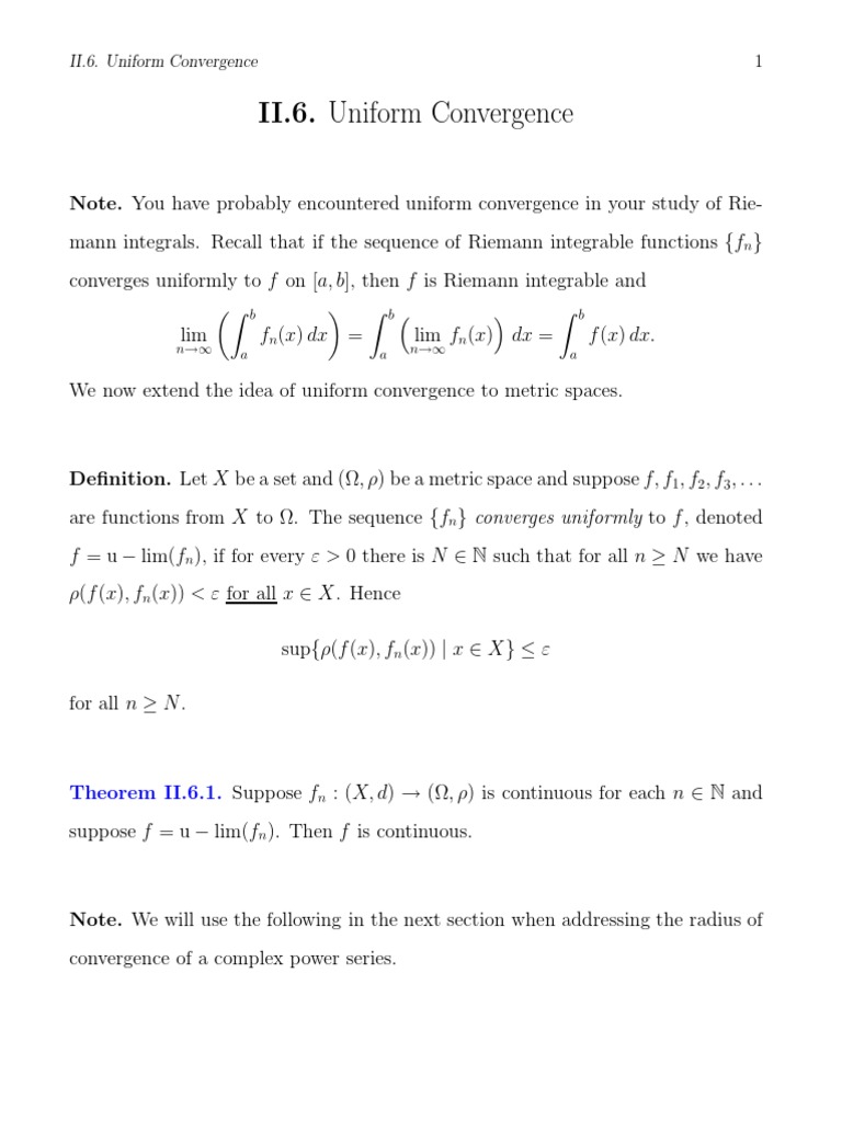 II-6 Uniform Convergence