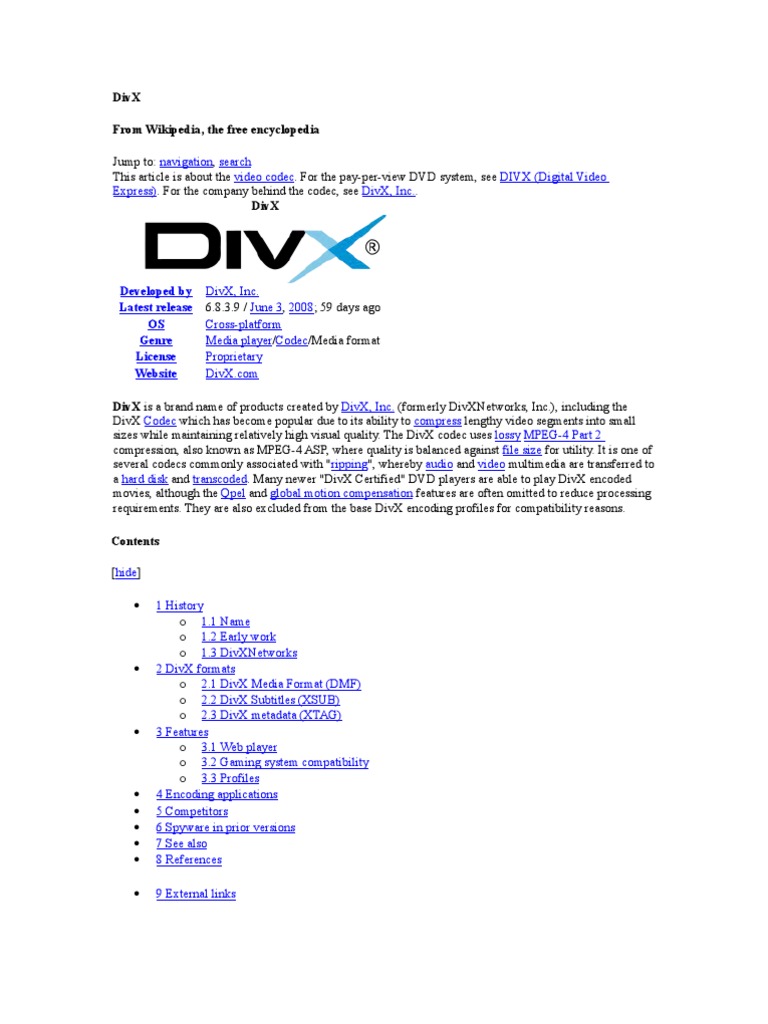 Div X | PDF | Computer File Formats | Computing