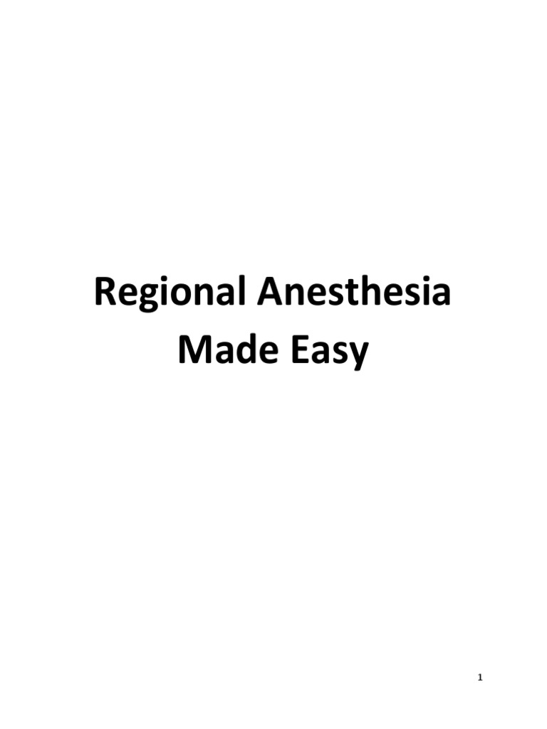 Regional Anesthesia Made Easy 2015 | PDF | Human Leg | Ankle