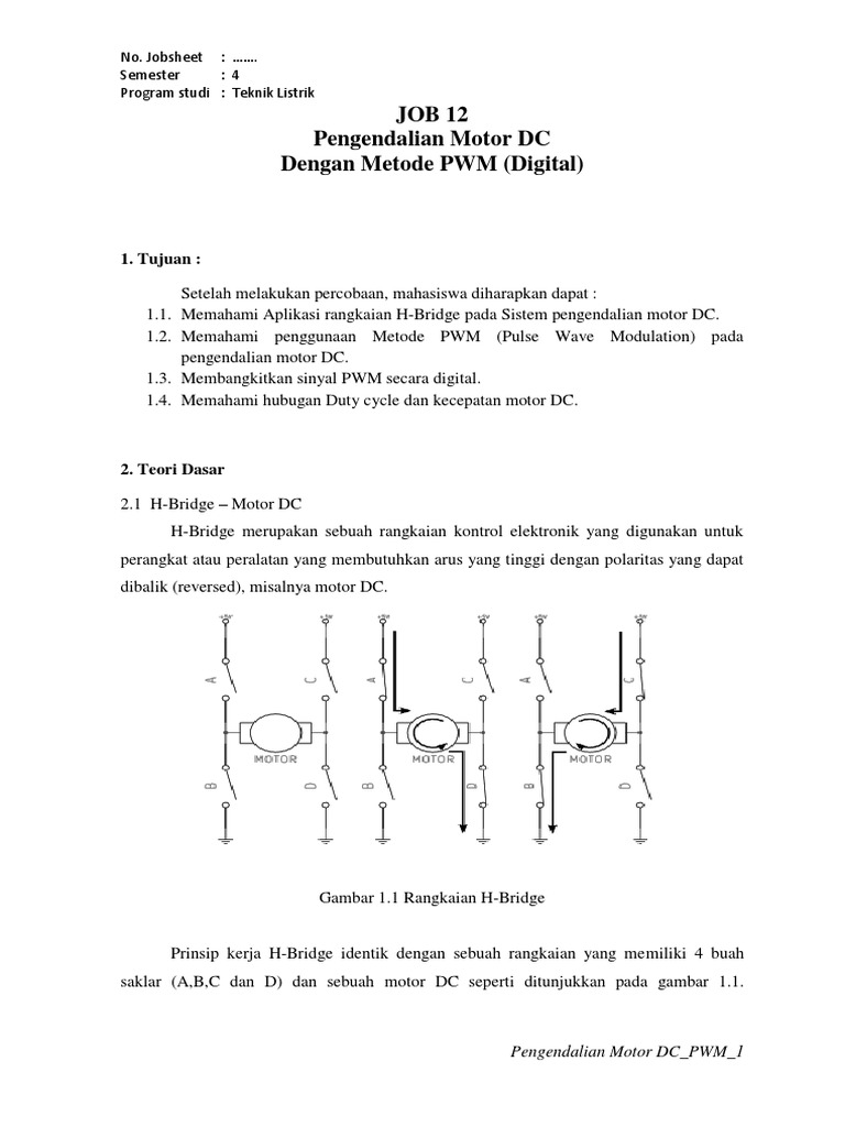 JOB 12 PWM - Jobsheet - Digital Semester 4 | PDF