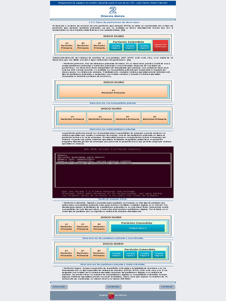 Tipos de Particiones | PDF | Ingeniería Informática | Hardware de la computadora