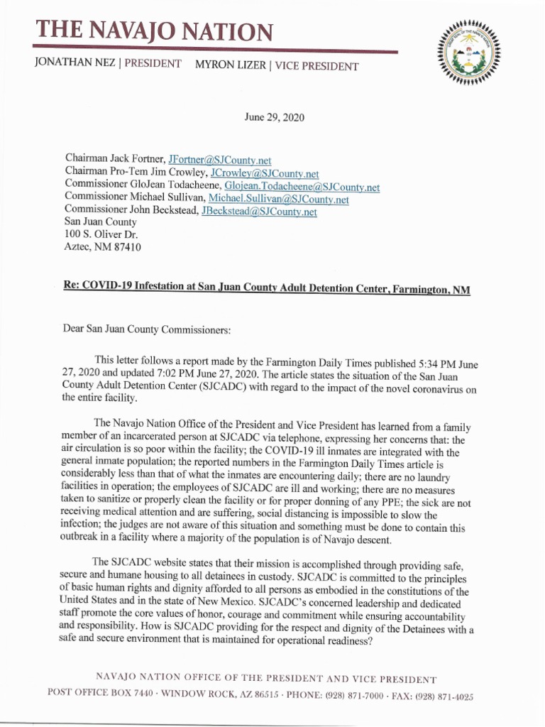 Navajo Nation Letter | PDF
