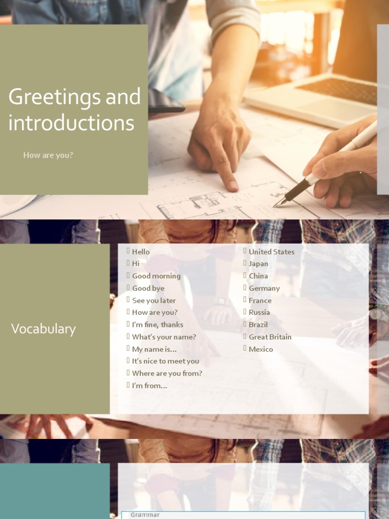 English Greetings and Introductions Guide | PDF | Language Arts ...