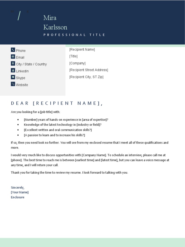 Mira Karlsson: Dear (Recipient Name) | PDF