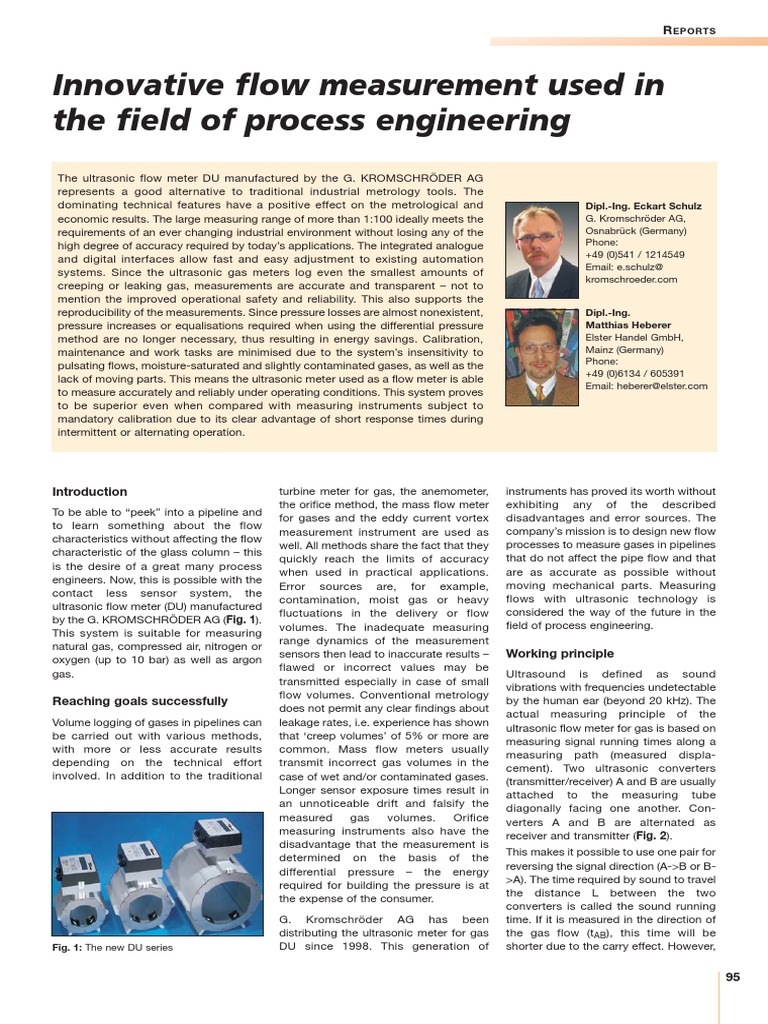 Innovative Flow Measurement Used in The Field of Process Engineering ...