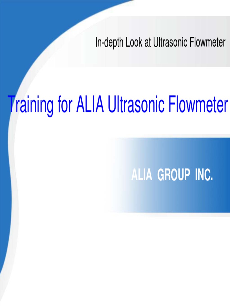 Training For ALIA Ultrasonic Flowmeter | PDF | Flow Measurement ...