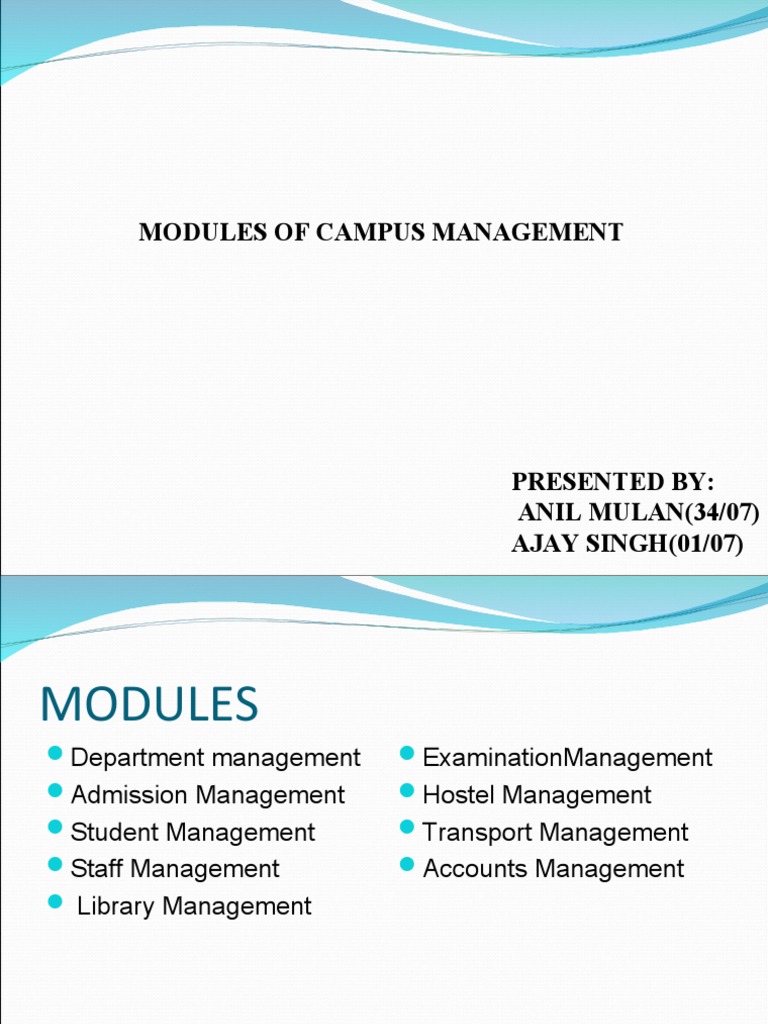 Campus Management System Modules Overview | PDF | Computing | Databases