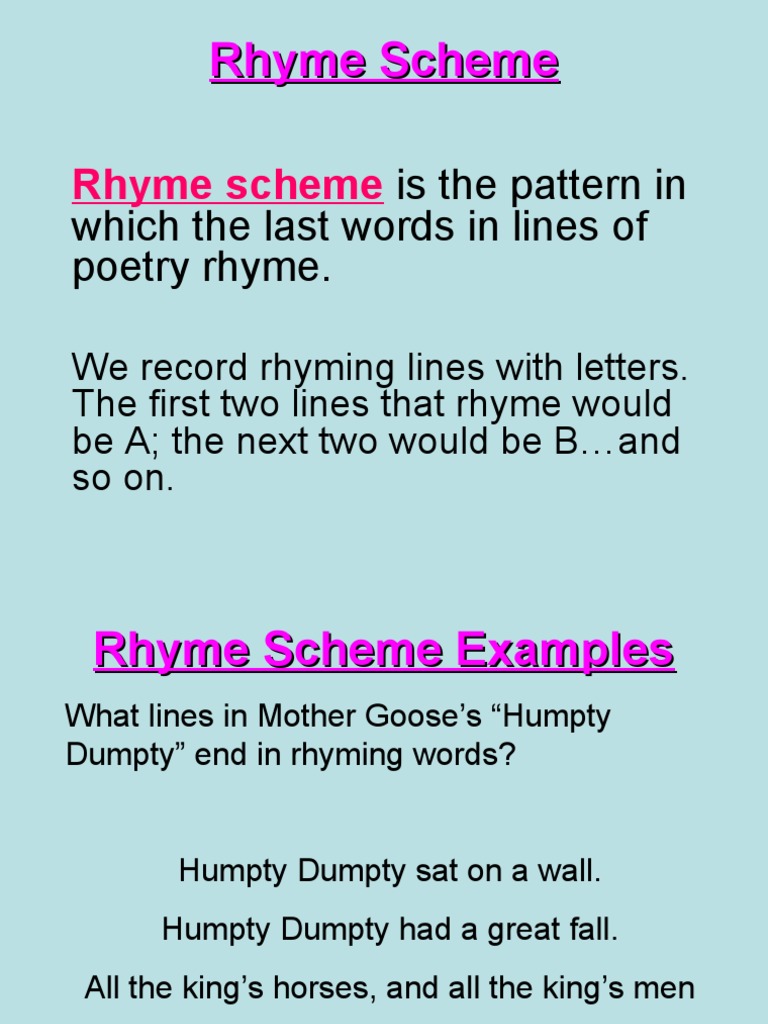 Understanding Rhyme Schemes in Poetry | PDF | Classics